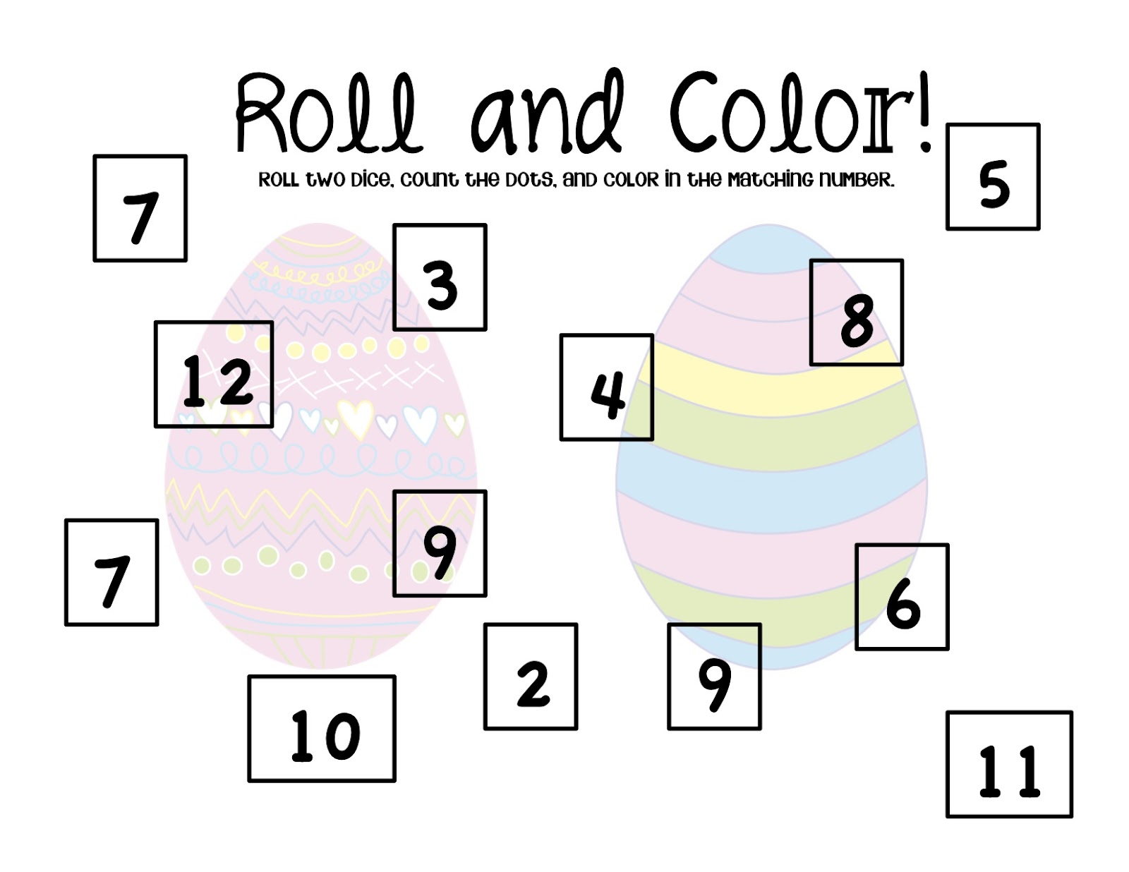 Roll and Color April !! - Classroom Freebies