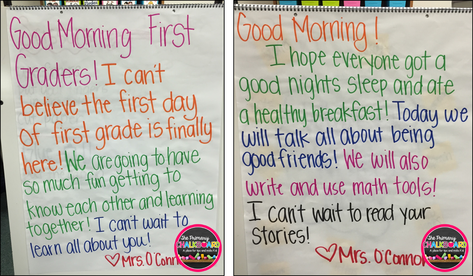 Primary Chalkboard: Morning Messages