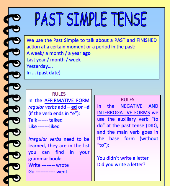My English World PAST SIMPLE TENSE my-english-world-past-simple-tense
