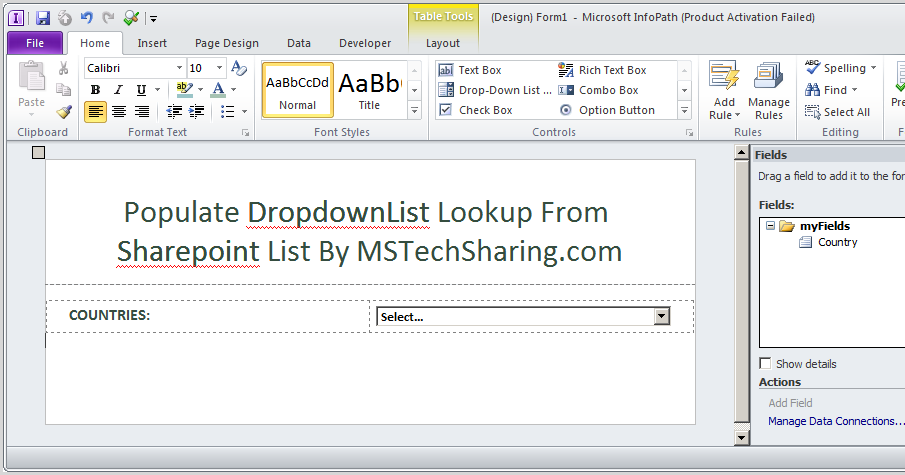 Populating InfoPath Drop Down List Box with SharePoint List Lookup Data ... Populating InfoPath Drop Down List Box with SharePoint List Lookup Data ...