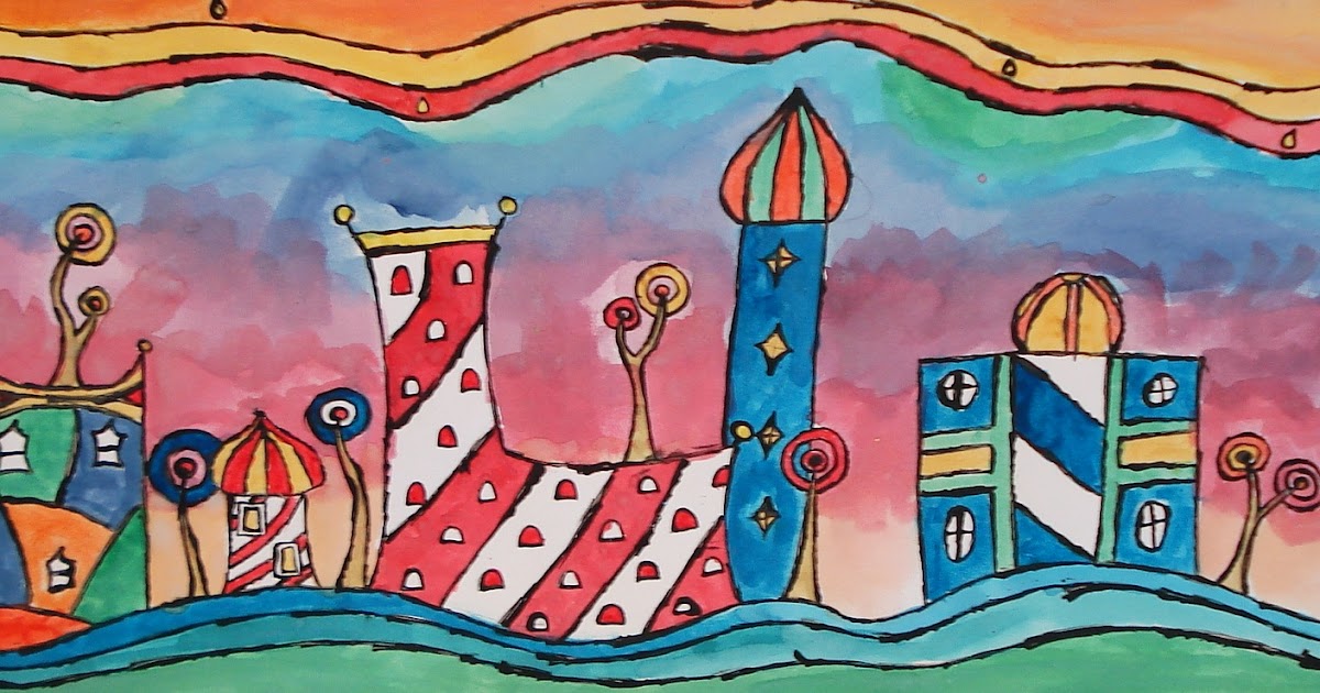 a faithful attempt: Hundertwasser Houses Watercolour Painting