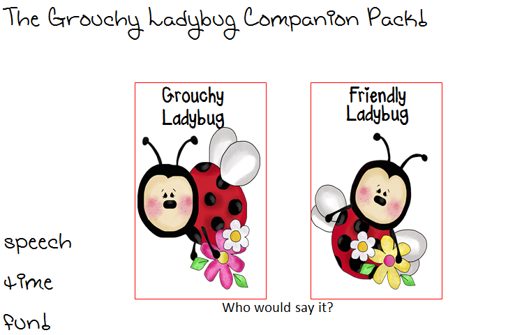The Grouchy Ladybug Companion Pack! - Speech Time Fun: Speech and ...