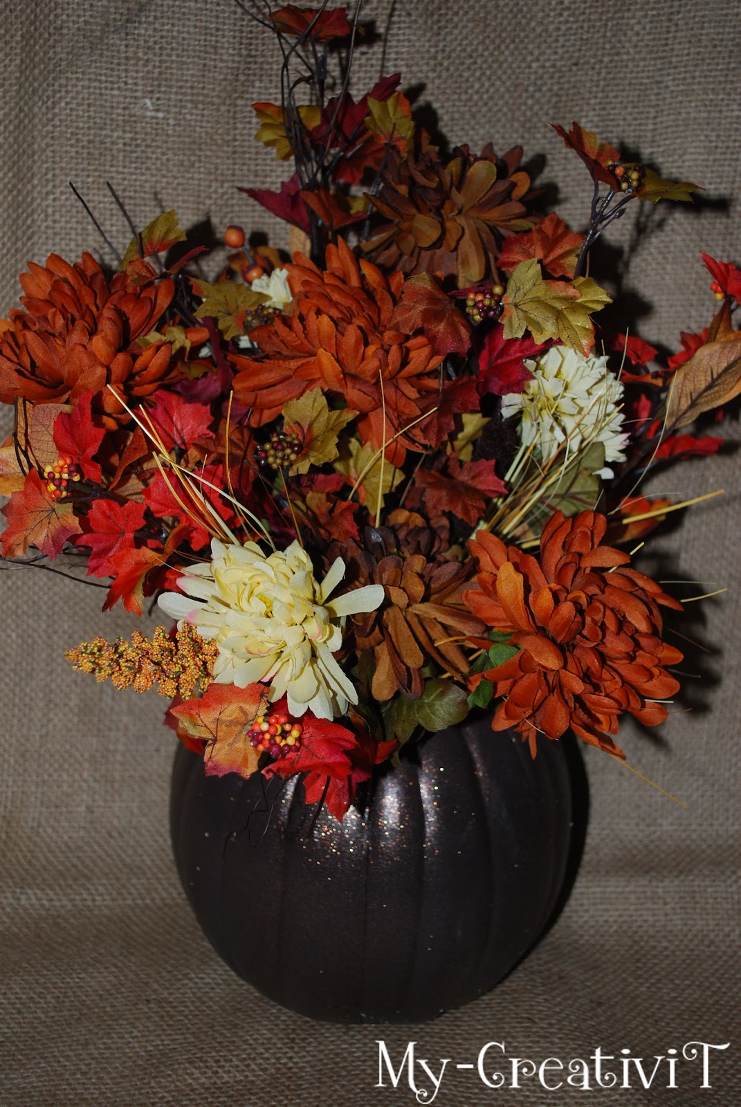 My CreativiT Pumpkin Flower Arrangement my-creativit-pumpkin-flower-arrangement