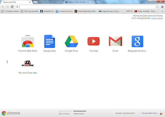 My Java Zone: App para Google Chrome