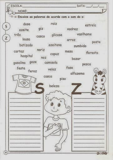 JORNAL PONTO COM: Atividades dificuldades ortográficas S e Z 3º Ano.