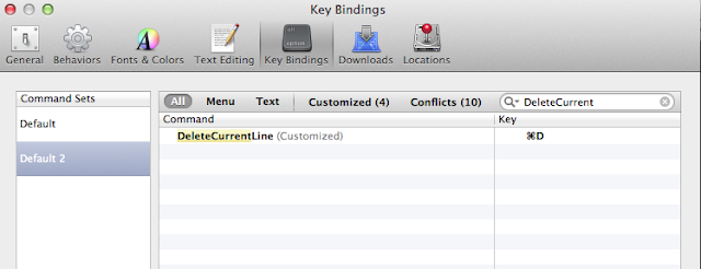Xcode 4 5 Key Binding delete Current Line xcode-4-5-key-binding-delete-current-line