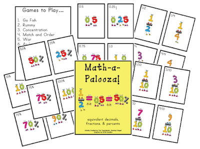 Decimals, Fractions, Percents Card Game - The Teachaholic