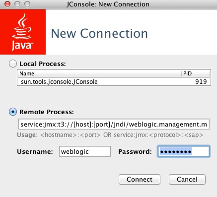 Just Wanna Blog: KM: WebLogic - การใช้งาน jconsole เพื่อ connect ไปยัง WebLogic JVM