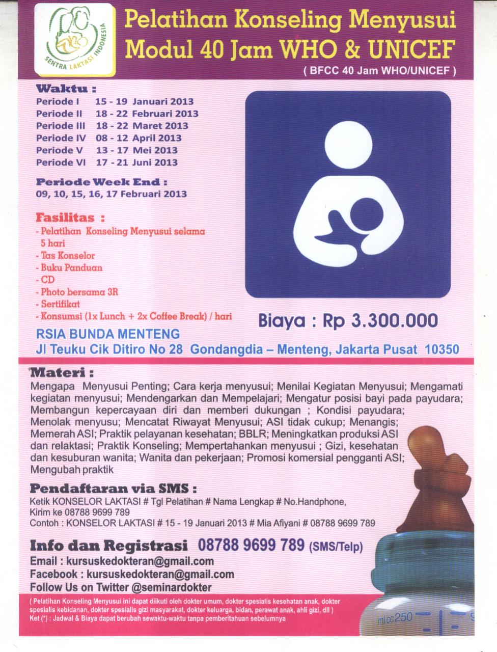 Dokter Nida: Pelatihan Konseling Menyusui Modul 40 jam WHO & UNICEF Dokter Nida: Pelatihan Konseling Menyusui Modul 40 jam WHO & UNICEF
