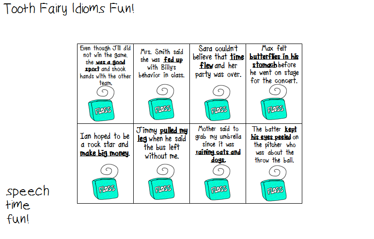 Tooth Fairy Idioms Fun! - Speech Time Fun: Speech and Language Activities