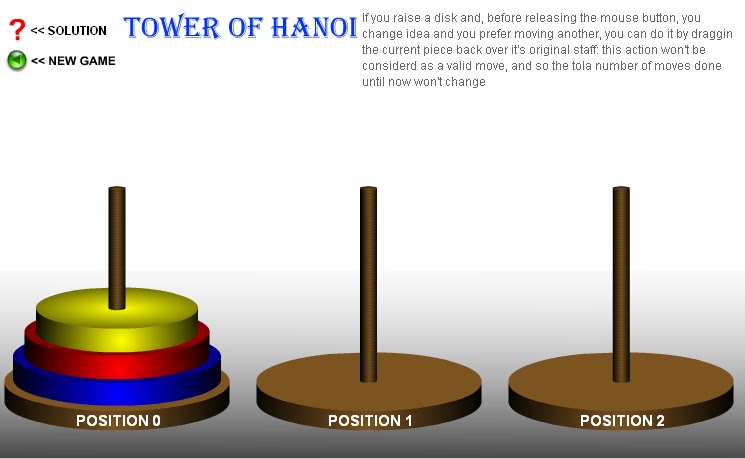 JUEGOS PARA TODOS: JUEGO DE LAS TORRES DE HANOI
