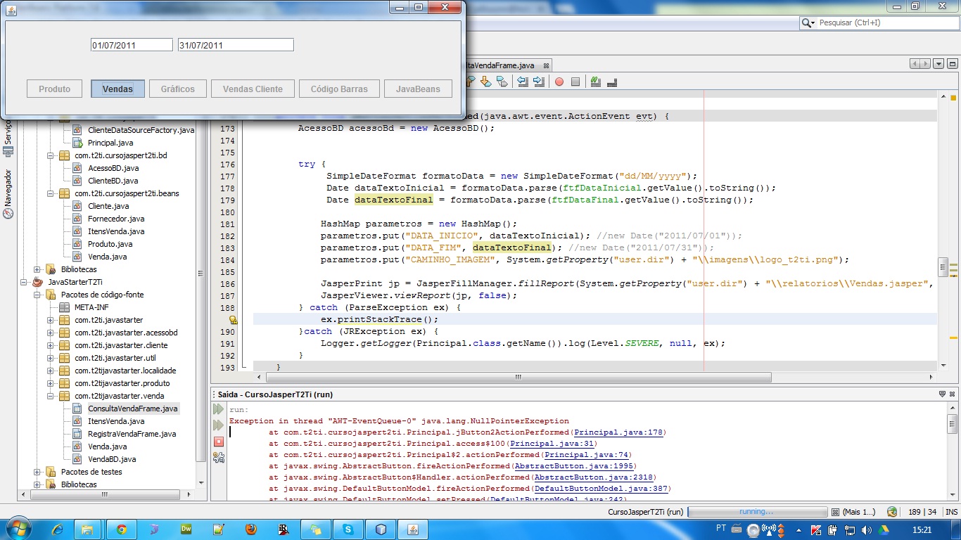 Chamar relatório no Irepot usando parâmetros digitado pelo usuário (RESOLVIDO) - Java - GUJ