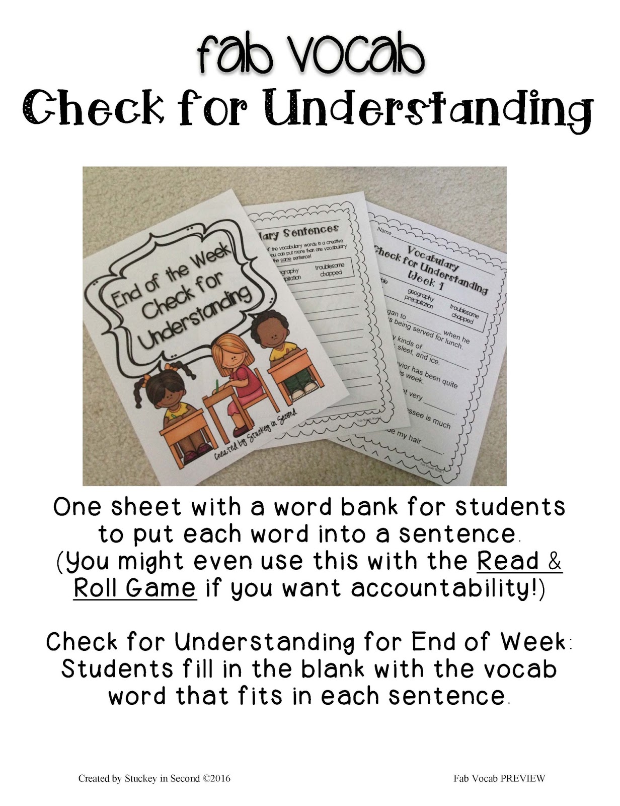 Stuckey in Second: Fab Vocab: Weekly Vocabulary Units