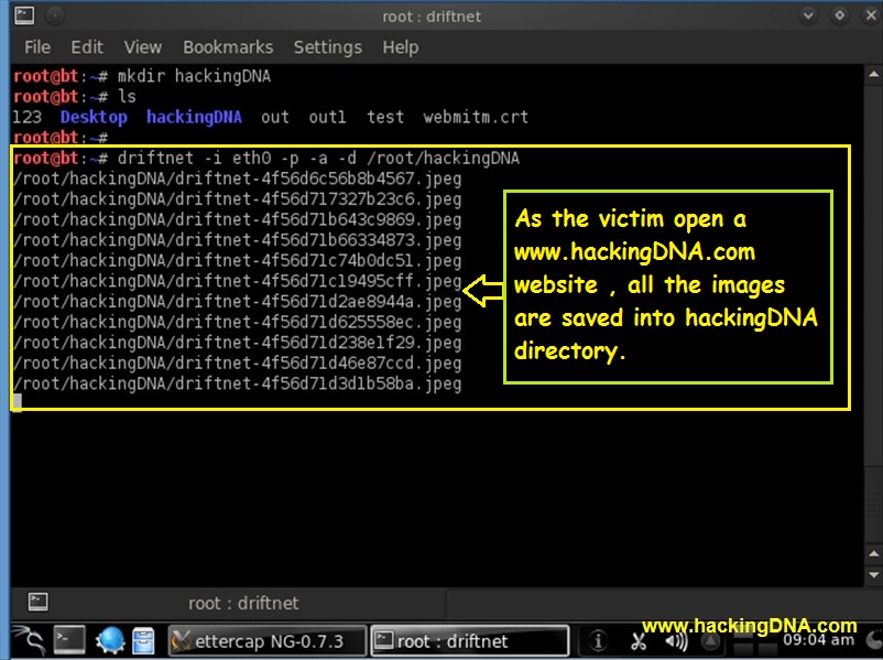 HackingDNA: Sniff Images on Backtrack 5 using Driftnet
