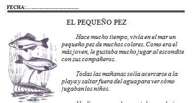 CARPETA DEL MAESTRO: LECTURA COMPRENSIVA: "EL PEQUEÑO PEZ"