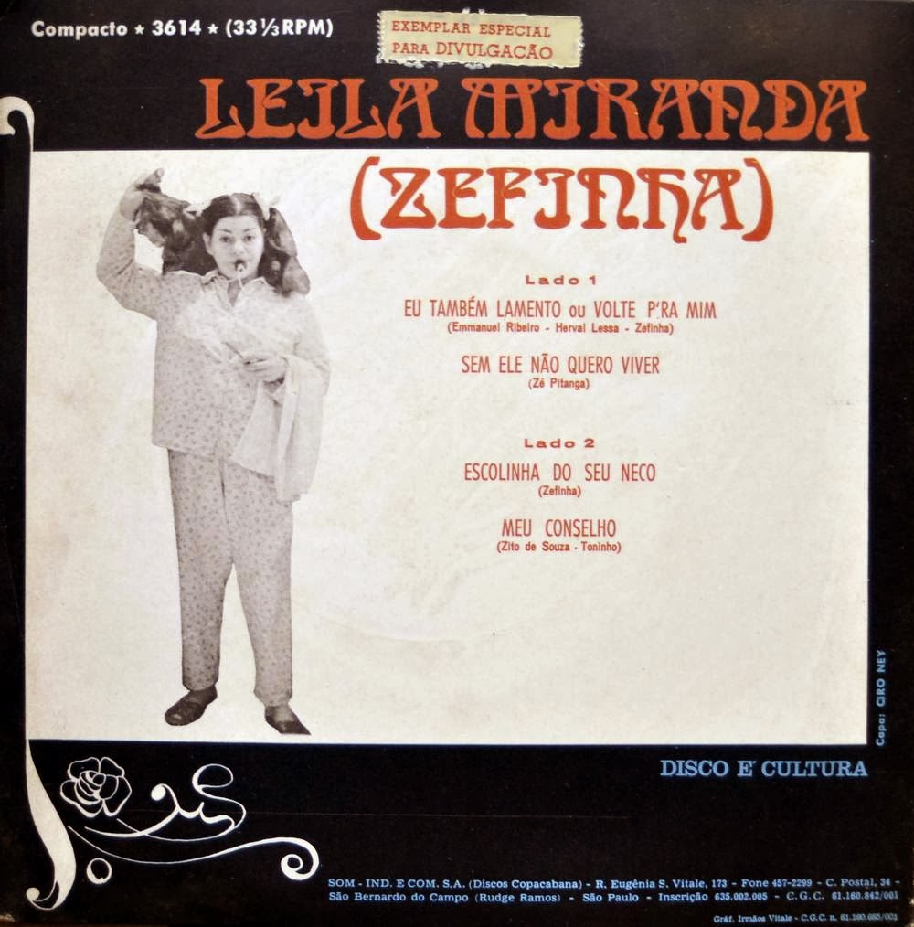Toque Musicall: Leila Miranda - Zefinha (1972)
