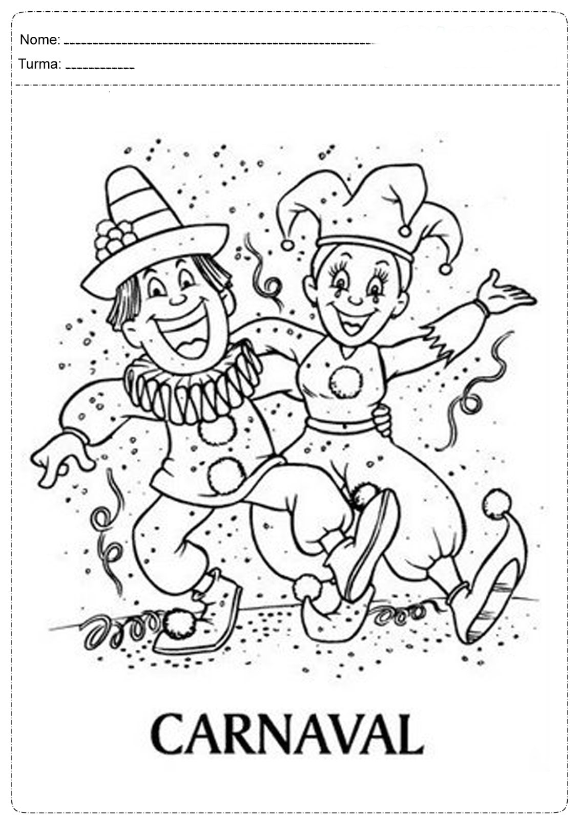 Atividades de carnaval para 1º ano Atividades de carnaval para a turma de 1º ano. - ATIVIDADES ...