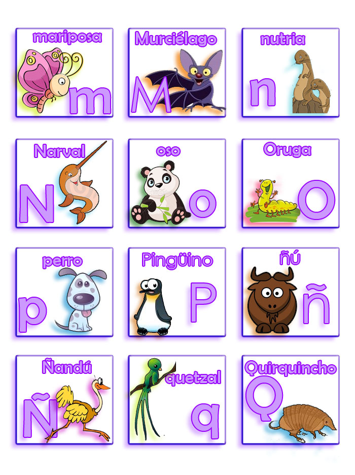 Les dejo una lotería de letras y animales que hice, son varias tablas ...
