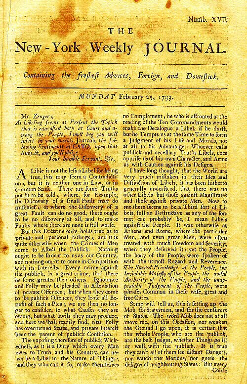 Inside the Apple: The Libel Trial of John Peter Zenger