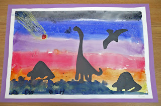 that artist woman: Silhouettes - Dinosaur Art Project #2