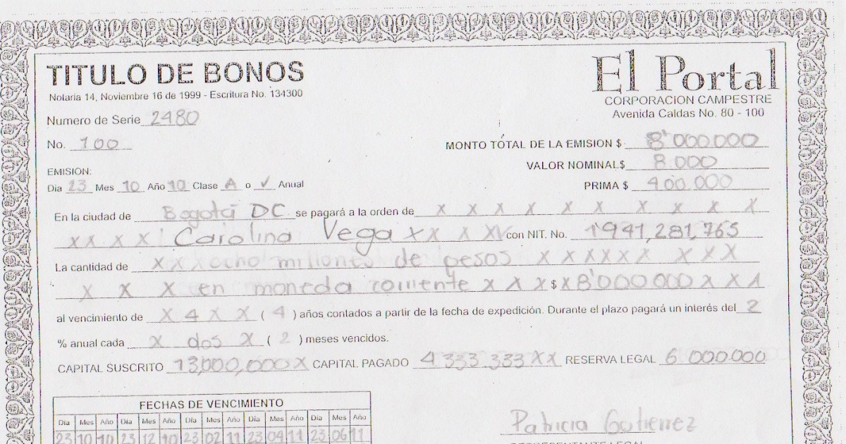contabilidad y finanzas: titulo de valores bonos