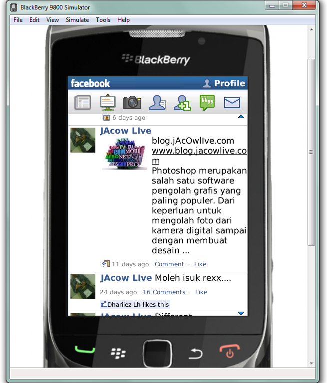 BlackBerry di PC Dengan BlackBerry Simulator | Just Share