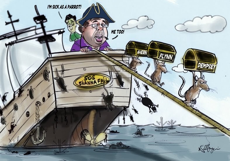 Editorial Cartoons by Niall O Loughlin: Rats desert sinking ship