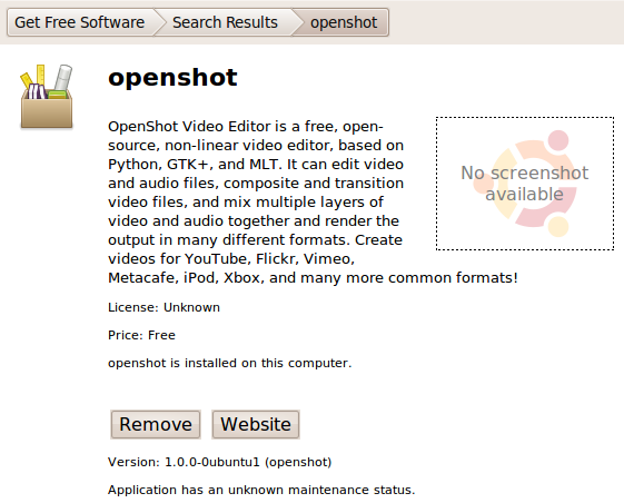 Openshot เข้าไปอยู่ใน Repository ของ Ubuntu 10.04 แล้ว | Akedemo (o-o)