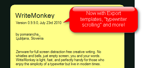 WriteMonkey Impresionante editor de texto a pantalla completa - Lo nuevo de hoy