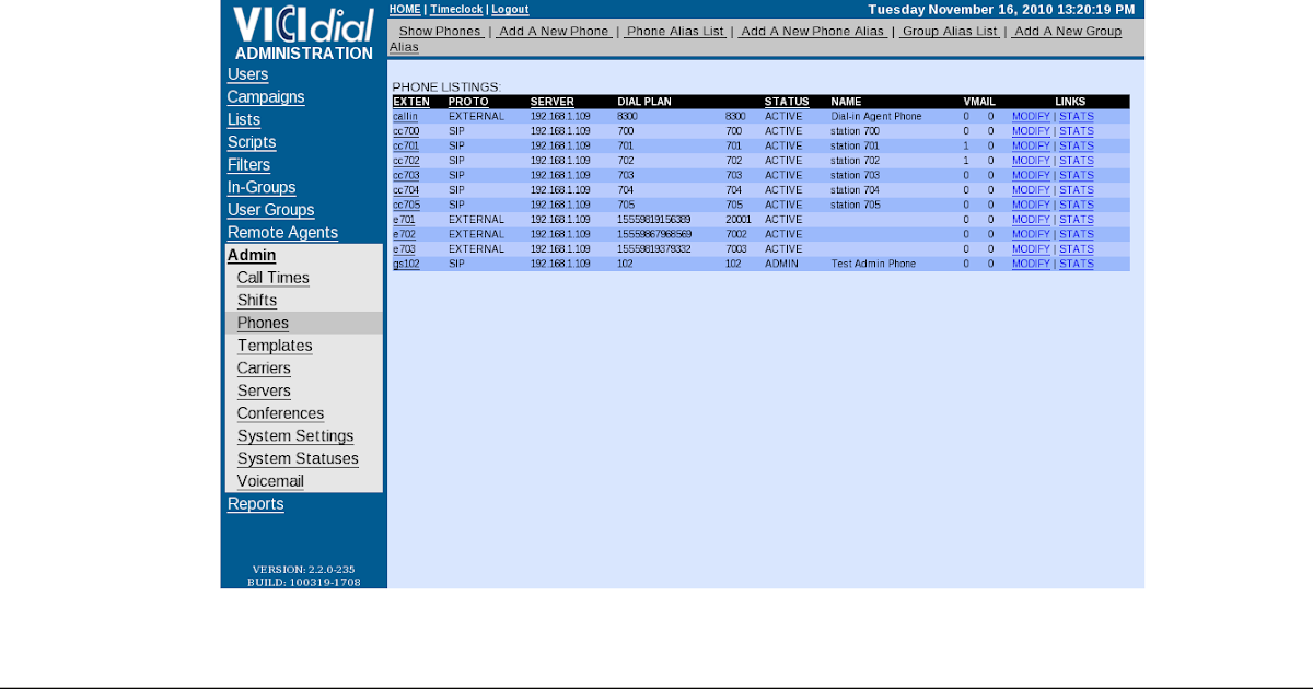 OwnPages Zero-Cost Phone and Mail System: VICIdial demo using external phones
