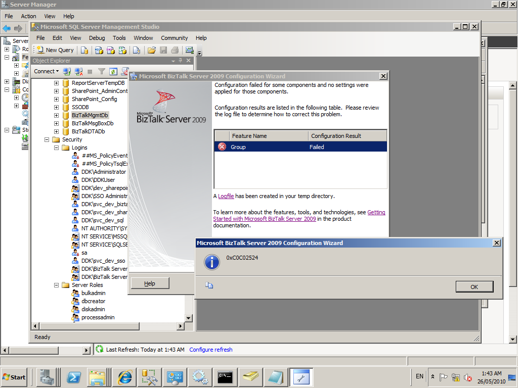 David Klein's Corner: Warning - BizTalk Server 2009 and SQL Server 2008 ... David Klein's Corner: Warning - BizTalk Server 2009 and SQL Server 2008 ...