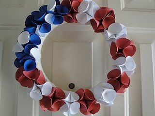 Peacefully Folding Blog: Red White and Blue wreath DIY