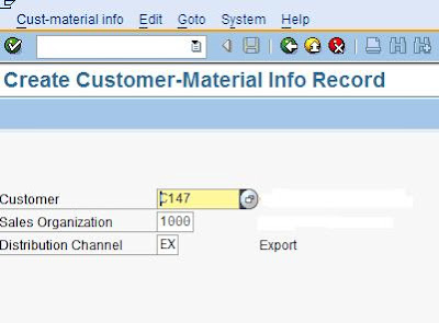 SAP Treasure Box: Create Customer-Material Information