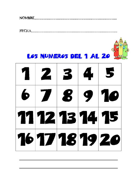 Los numeros del 0 al 20 - Imagui