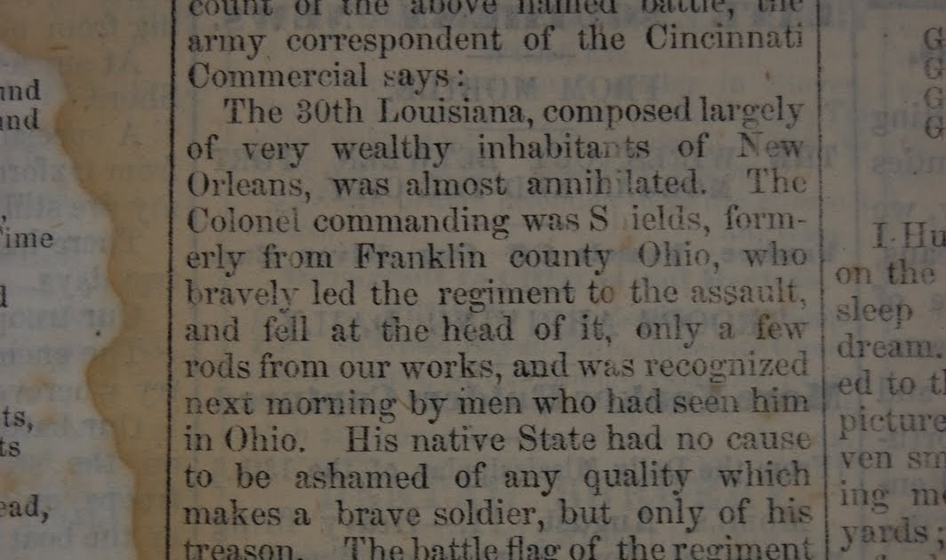 Civil War Louisiana: 30th La's Flag Captured at Ezra Church