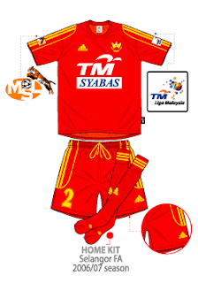 football shirt malaysia clubs: Selangor FA kits 2006/07 Malaysia Super League