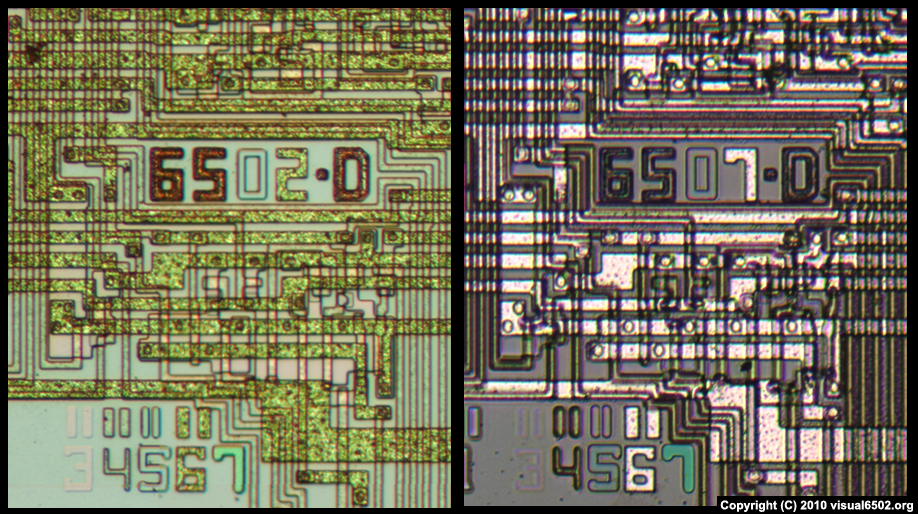 Visual6502.org: 6502 vs. 6507