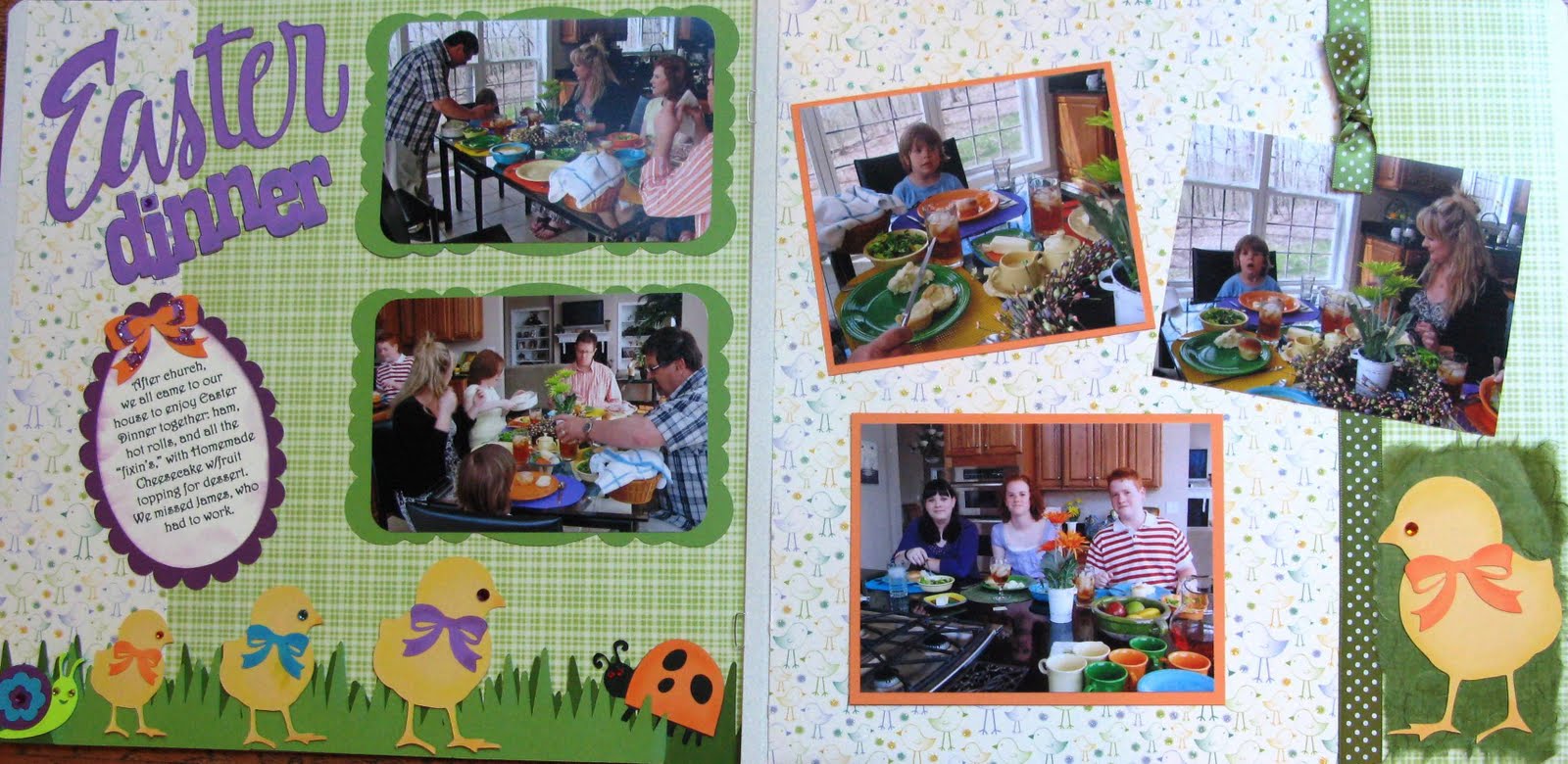 FAITHfull heART: Scrapbook Layout--Easter Dinner