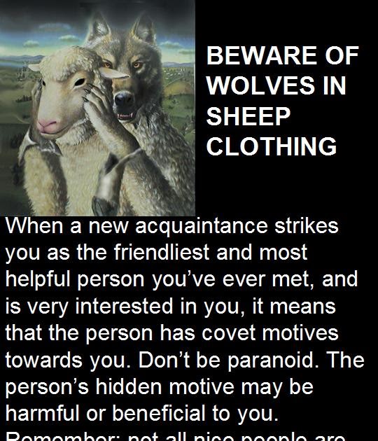 i trust, i can: Beware of Wolves in Sheep Clothing i trust, i can: Beware of Wolves in Sheep Clothing