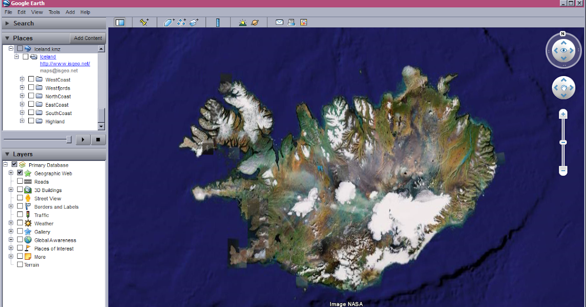 Islandia Geomatics: Map of Iceland for Google Earth and Google Maps