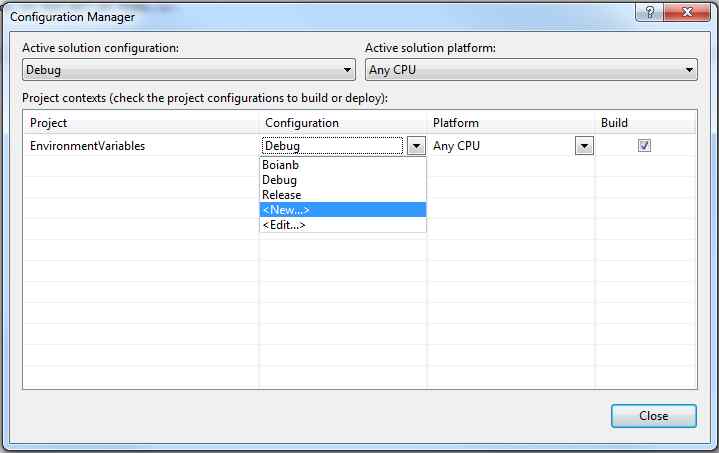 Configuration and Environment Variables - Visual Studio 2010 Configuration and Environment Variables - Visual Studio 2010