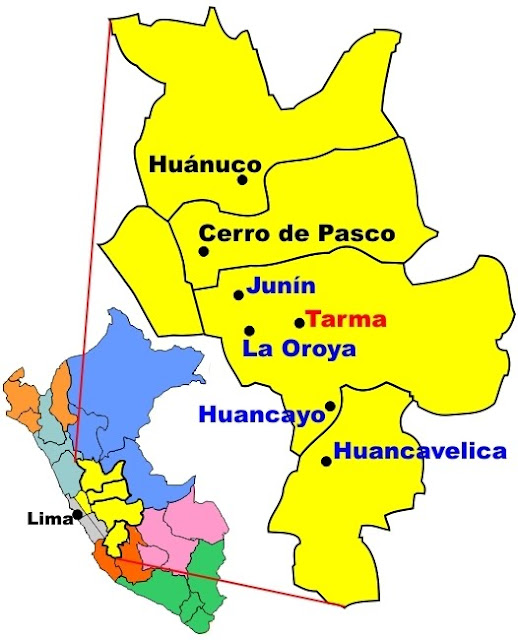 Por Pequeños Medios: Map of the Huancayo Peru Mission