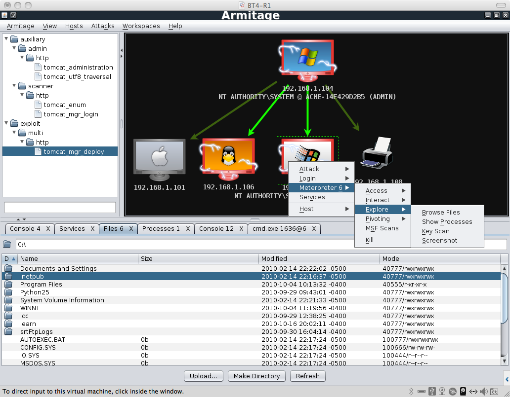 Armitage : Cyber Attack Management for Metasploit tool
