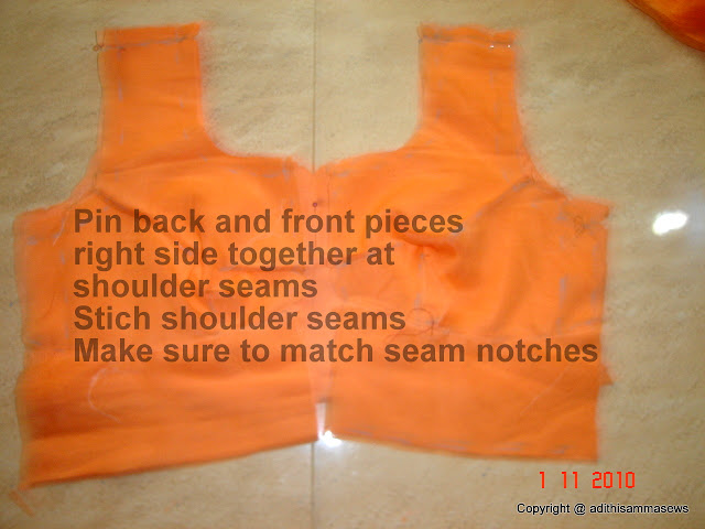 Adithis Amma Sews - Cute Confessions of a Sew Addict: Saree Blouse Sewing/Stitching Tutorial