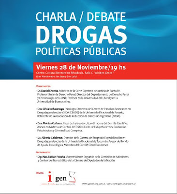 Biblioteca Roberto Fontanarrosa: CHARLA DEBATE: drogas, políticas públicas‏