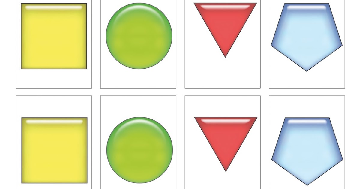 Listo Para imprimir-: Memorama con figuras basicas