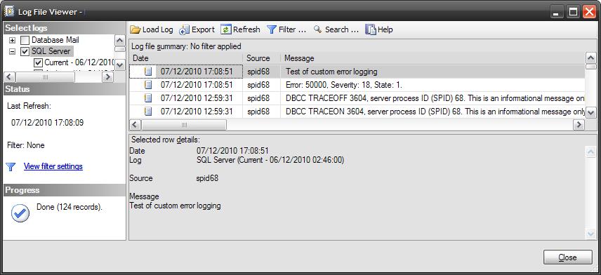 sql solace: Logging Errors to SQL logs via RAISERROR WITH LOG sql solace: Logging Errors to SQL logs via RAISERROR WITH LOG