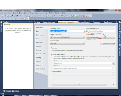 Dot Net Tips & Tricks , C# (C Sharp)Tips & Tricks: Switching Application Types using Visual Studio