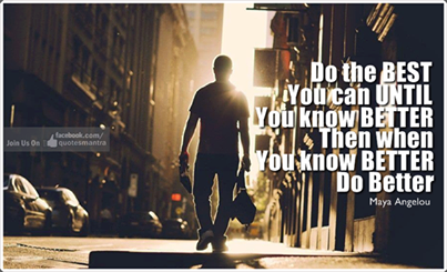 Do the Best you can Until you know better Then when you know Better Do ...