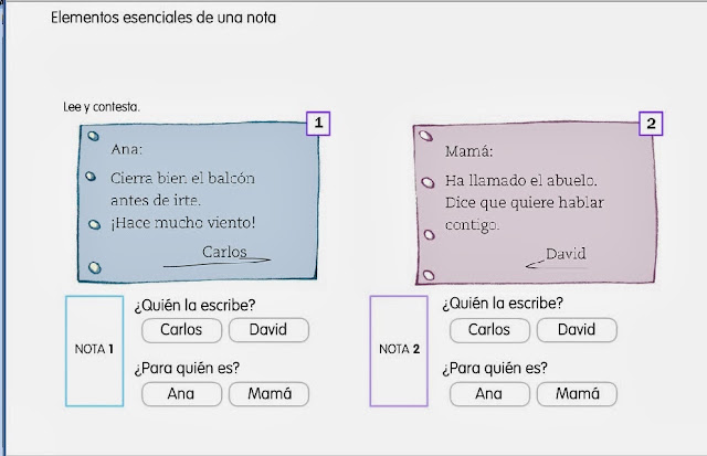 Lengua y Mates 2º: Escribir una nota